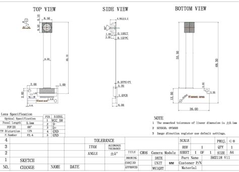5Mp Mipi Cmos Camera Module 2592X1944 Mjpeg 30Fps OV5693 Sensor Ir Depth Flexible Camera Module