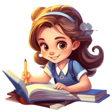 Girl Study Clipart