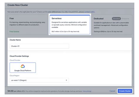Create Cluster Cloud Zilliz Cloud Developer Hub