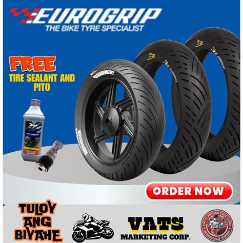 Eurogrip Tire With Free Tire Sealantpito Rim 1012 13 1417 Click