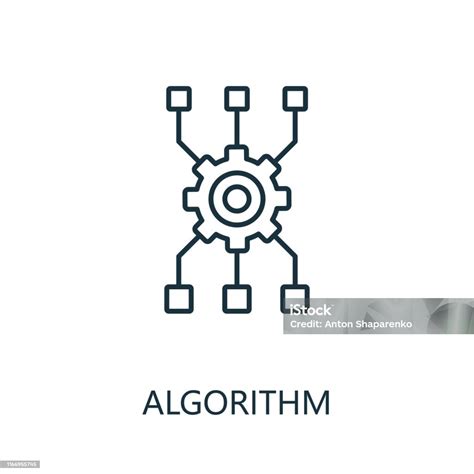 알고리즘 가는 선 아이콘입니다 인공 지능 아이콘 컬렉션에서 창조적 인 간단한 디자인 웹 디자인 및 모바일 앱 사용에 대한 알고리즘 아이콘 개요 개념에 대한 스톡 벡터 아트