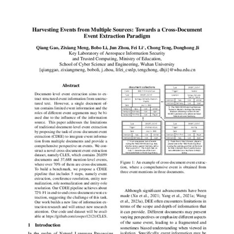 Harvesting Events From Multiple Sources Towards A Cross Document Event Extraction Paradigm