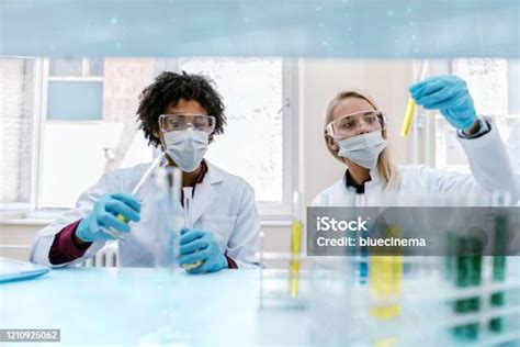실험실에서 일하는 과학자들 실험실에 대한 스톡 사진 및 기타 이미지 실험실 보호 마스크 과학자 Istock