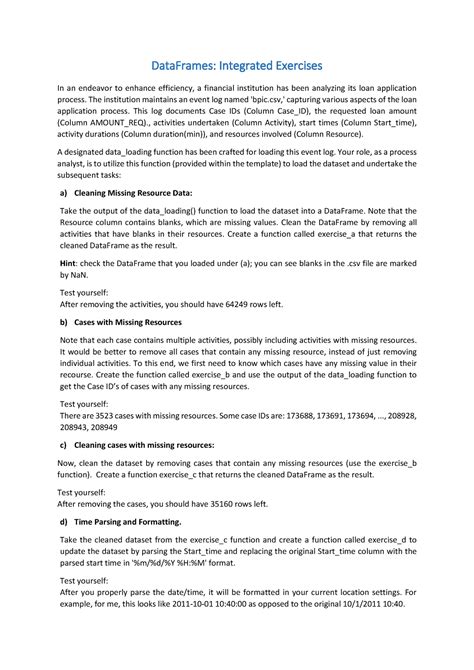 5 Integrated Instruction Dataframes Integrated Exercises In An