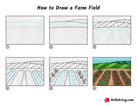 How To Draw A Farm Field Helloartsy