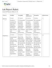 Lab Report Rubric For AP Physics 1 Sem 2 Complete Guide And Course Hero