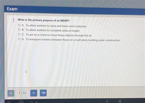 Exam 1 What Is The Primary Purpose Of An Mewp Studyx