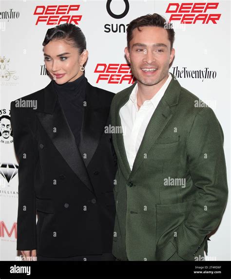 London Uk Amy Jackson And Ed Westwick At The Deep Fear Film Premiere