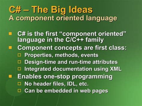 Introduction To Csharp Ppt