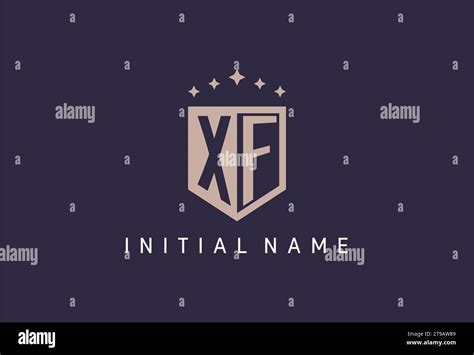 Xf Initial Shield Logo Icon Geometric Style Design Inspiration Stock