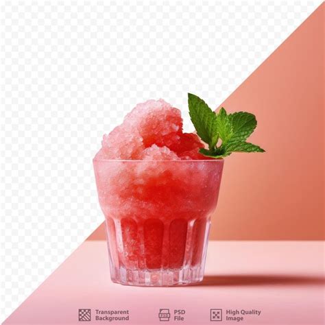 Premium Psd Tiny Serving Of Strawberry Granita