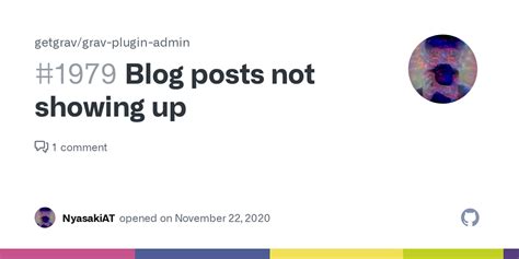 Blog Posts Not Showing Up · Issue 1979 · Getgravgrav Plugin Admin