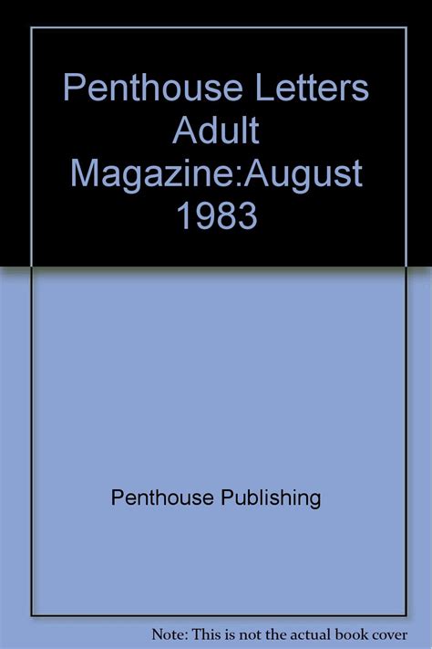 Penthouse Letters Adult Magazineaugust 1983 Penthouse Publishing