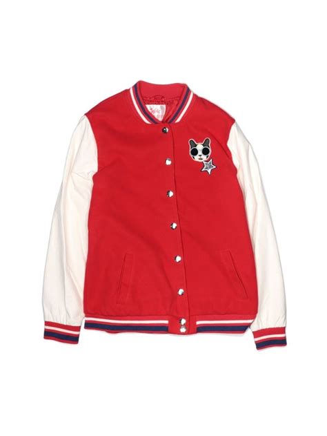 Justice Jacket Red Solid Outerwear Size 20