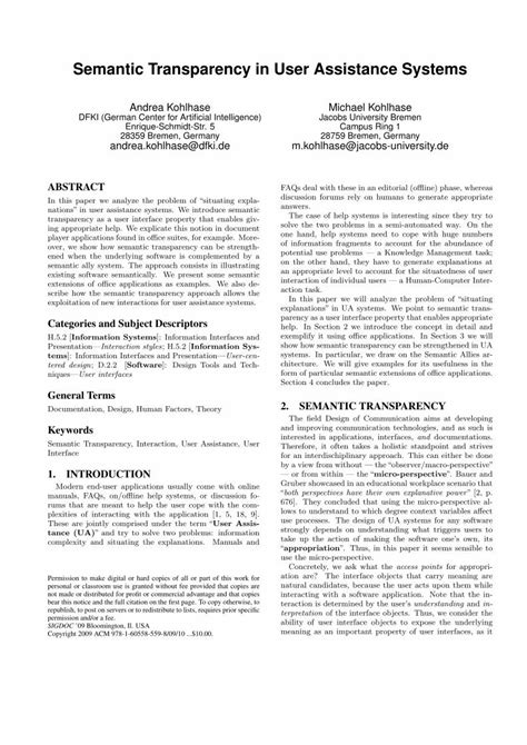 Pdf Semantic Transparency In User Assistance Systems · Pdf Filesemantic Transparency In User