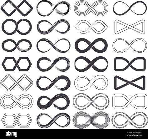 Infinity Unlimited Symbols Eternal Endless Cyclical Icons Abstract Limitless Infinite Loop