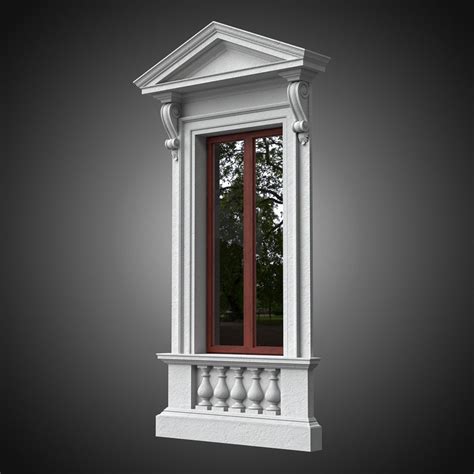 Classical Window With Pedestal And Pointed Pediment Decorazioni