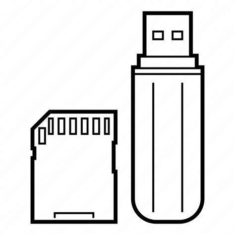 Flash Card Flash Drive Memory Sd Card Usb Plug Icon Download On Iconfinder