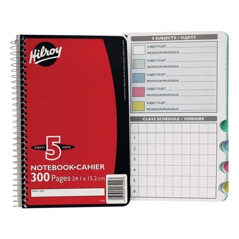 Hilroy® 300 Pages 5 Subject Notebook With Tabs 9 12 X 6 Assorted
