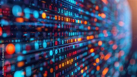 Abstract Futuristic Cyberspace With Binary Code Matrix Background With