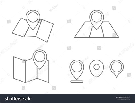 Pin Map Pointer Outline Icon Set Stock Vector Royalty Free 1149426263 Shutterstock