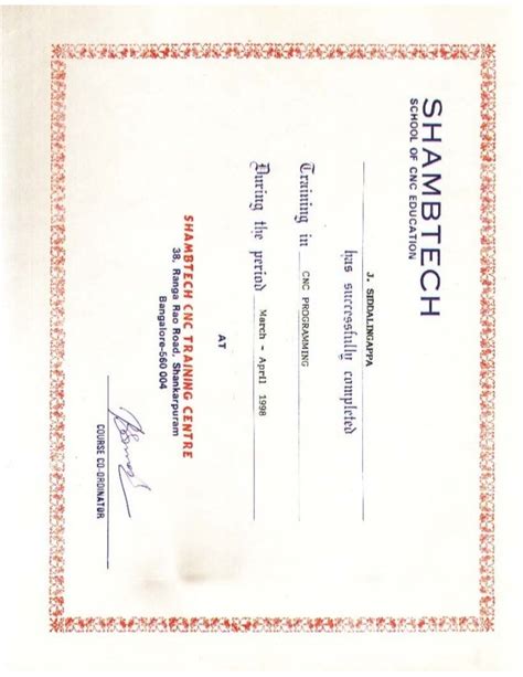 11 Cnc Training Certificate