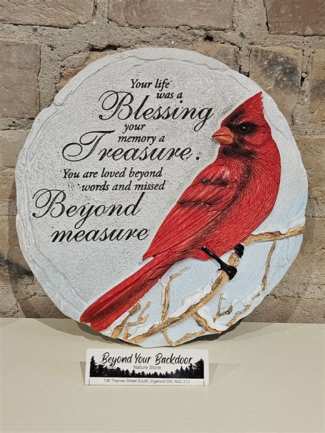 Stepping Stone Wall Plaque Memorial With Cardinal 13399 Lesser