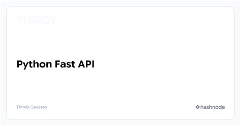 Python Fast Api