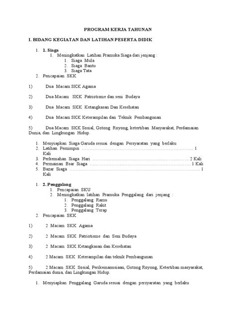 Program Kerja Tahunan Pramuka Pdf