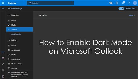 How To Enable Dark Mode On Microsoft Outlook Web Version