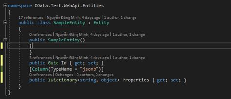 odata 8 dynamic property received error the given model does not