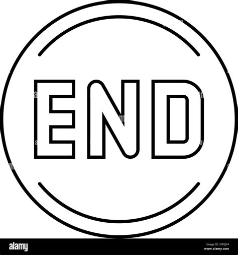 End Button Line Icon Vector Illustration Stock Vector Image And Art Alamy