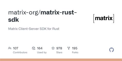 Github Matrix Orgmatrix Rust Sdk Matrix Client Server Sdk For Rust