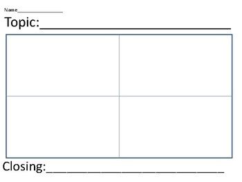 4 Block Writing Template By Rushaye Halford TPT