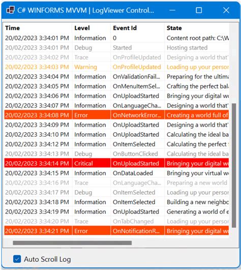 Logviewer Control Für Winforms Wpf Und Avalonia Dwx Developer World