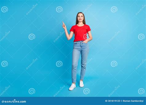 Full Length Photo Of Adorable Cheerful Girl Dressed Trendy Clothes