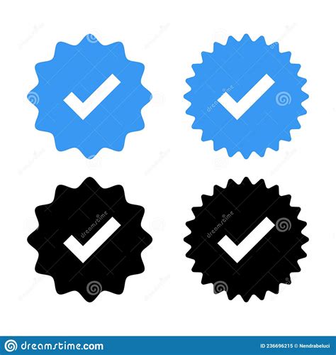 Verified Badge Profile Set Profile Verification Approved Icon With A Check Mark Isolated