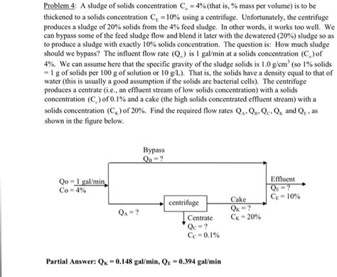 Solved Problem 4 A Sludge Of Solids Concentration Co 4