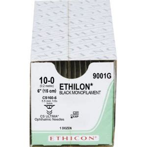 Jandj Ethicon Ethilon 10 0 Suture With Cs160 6 55mm 12 Circle Needle