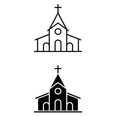 Church Icon Vector Set Religion Illustration Sign Collection Faith