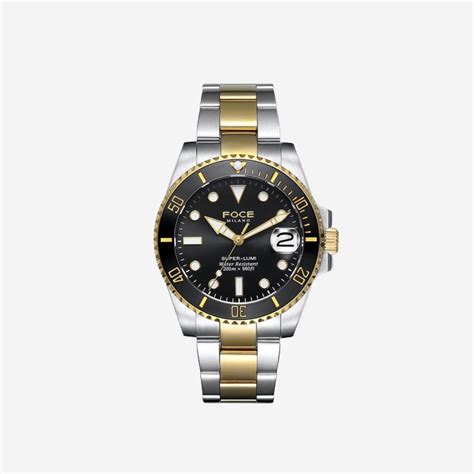 포체 200m 워터푸르프 다이버 워치 골드 Foce Kream