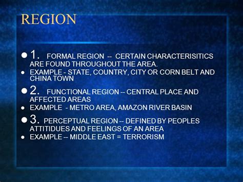 Functional Region Example Geography
