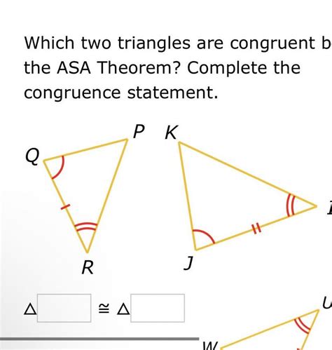 Answered Which Two Triangles Are Congruent B The Asa Theorem Complete