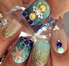 Cancun Nails Seashell Nails Nail Art Mermaid Nails