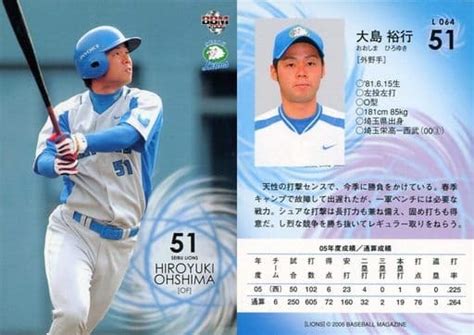 駿河屋 L64 レギュラーカード ： 大島裕行（bbm）