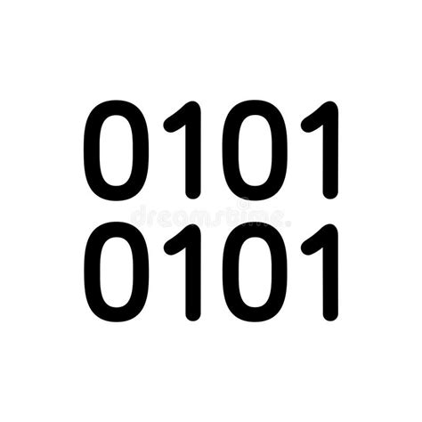 Simple Bold Two Rows Binary Code Numeric Symbol Representation Stock