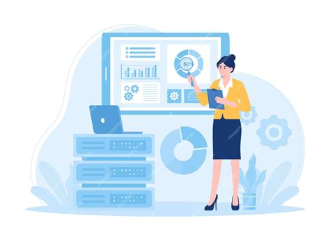 Premium Vector Analyzing Big Data Concept Flat Illustration