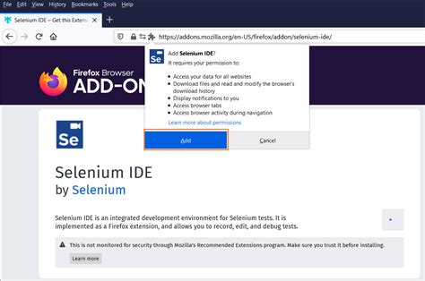 Selenium Ide Installation