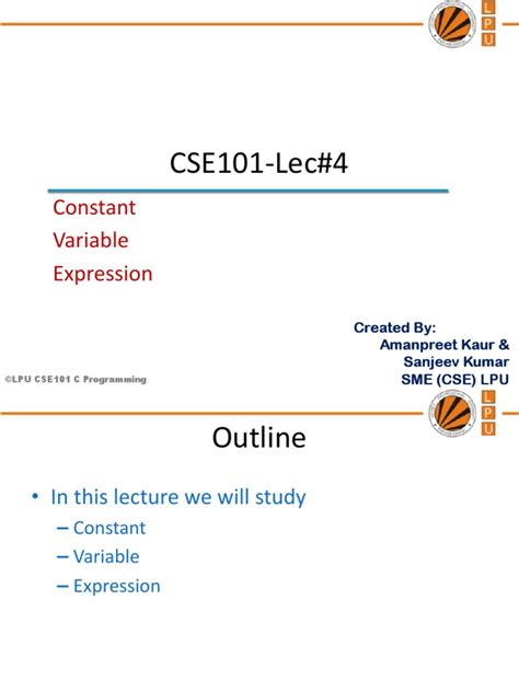 cse101 lec 4 pdf variable computer science c programming language