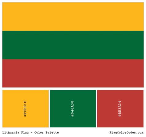 Lithuania Flag Color Codes